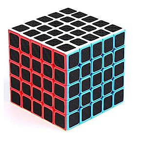 Cuberspeed MFJS MeiLong Carbon Fiber Cubic Gift Box Bundle Phantom Carbon Fiber Sticker Speed Cube 2x2 3x3 4x4 5x5 Stickerless with Black Sticker Puzzle