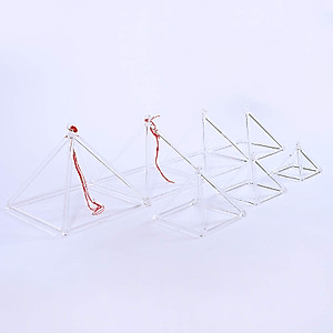 Set of 7 Perfect Healing Music Instrument Quartz Crystal Singing Pyramid 4"-10" with Free Suede Stick & Rubber Mallet