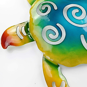 FANWNKI Metal Sea Turtles Set of 3 Wall Decor Art Beach Sculptures Hanging for Home Garden