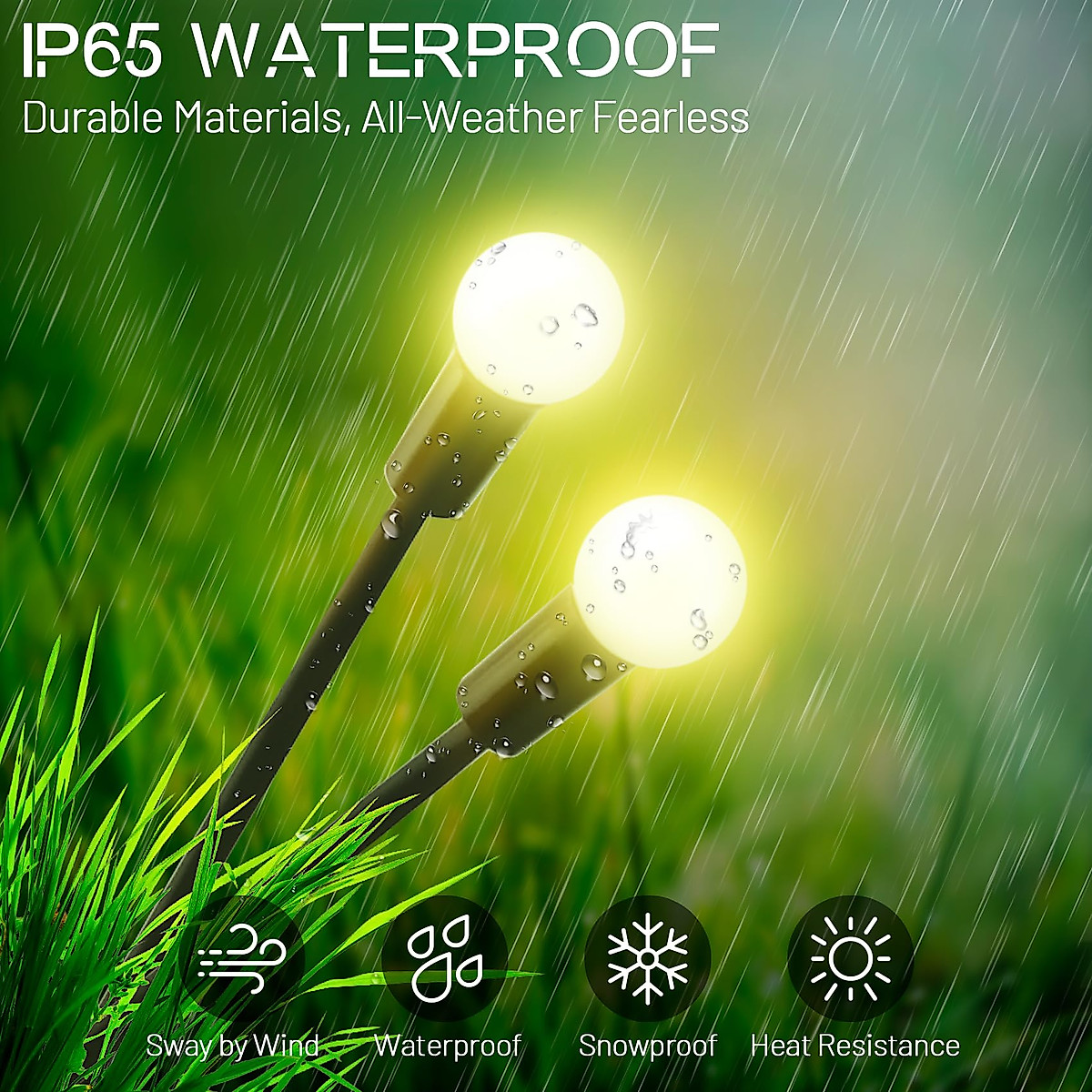 Msqlnde Solar Garden Lights, 8 Pack 80 LED Solar Lights Outdoor Waterproof,New Upgraded Firefly Pathway Lights Sway by Wind for Outside Yard Patio Walkway Decoration