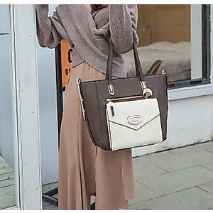 MKF Shoulder Bag for Women: PU Leather Satchel Handbag – Top Handle Tote Purse, Ladies Fashion Pocketbook Wine Blush