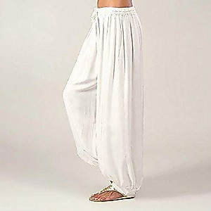 AopnHQ fold Over Yoga Pant high Waisted Pant Summer Plus Size Dresses Women White Pants Plus Size Pants Black Capri Plus Size Flowy Boho Pants