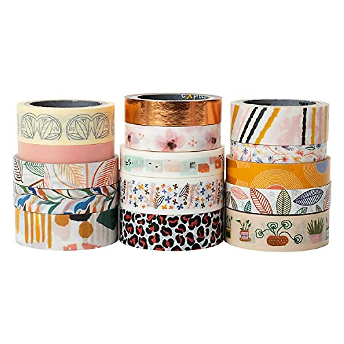 Scotch Washi Tape, Whimsical Design, 15 Rolls, Great for Bullet Journaling, Scrapbooking and DIY Décor (C1017-15-P5)