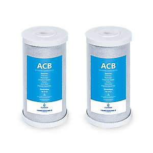 Express Water – 2 Pack Water Filter Activated Carbon Block Replacement Filter – ACB Large Capacity Water Filter – Whole House Filtration – 5 Micron Water Filter – 4.5” x 10” inch…
