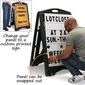 SmartSign 24"x36" Changeable Message Sign Board Sidewalk Sign, Standard Portable BigBoss & Letter Kit for Outdoor, Business, Large Black Standing Frame with Wheels, USA-Made