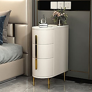 Bramian Table Bedroom Bedside Cabinet Table for Bedroom Furniture Storage Cabinet Modern Bed Side Table Light Luxury Bedside Cabinet