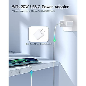 THREEKEY Magnetic Wireless Charger,15W Max Wireless Charging Pad with USB-C 20W PD Adapter, Compatible with MagSafe Charger for iPhone 14/14 Pro/14 Plus/14 Pro Max/iPhone 13/13 Mini/13Pro max,Silver