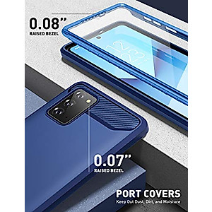 Clayco Xenon Series Designed for Samsung Galaxy Note 20 Case, [Built-in Screen Protector] Full-Body Rugged Cover Compatible with Fingerprint ID, 6.7 inch 2020 Release (Blue)
