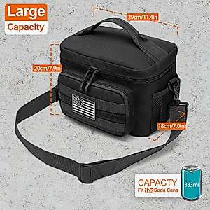 POWNEW Tactical Lunch Box for Men Women, Large Insulated Cooler Bag Lunch Pail for Office Work Picnic Gym Construction Camping, Gifts for Christmas Birthday