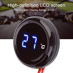 KIMISS Digital LCD Engine Temp Gauge, Universal Digital Thermometer Water Temperature Meter Gauge (Blue Light)