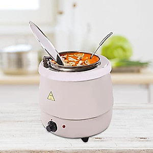 Commercial Soup Kettle Warmer with Lid and Removable Stainless-Steel Pot Insert, Silver Countertop Food Kettle Warmer for Buffet, Restaurant, Party, Event, and Catering, Large, Electric