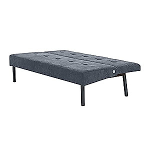 Panana 3 Seater Sofa Bed,Click Clack Armless Sofabed Fabric Couch Recliner,Choice of Colours (Grey)