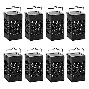 Twinkle Star 8 Pack Outdoor Solar Lanterns Hanging Solar Lights with Handle, Christmas Garden Tree Yard Patio Holiday Decorations