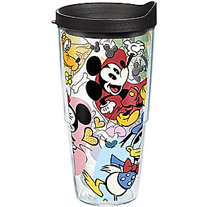 Tervis Disney - Classic Characters Tumbler with Wrap and Black Lid 24oz, Clear