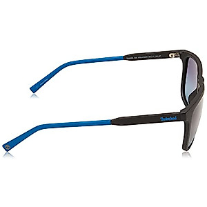 Timberland Men's TBA9269 Polarized Rectangular Sunglasses, Matte Black, 58mm