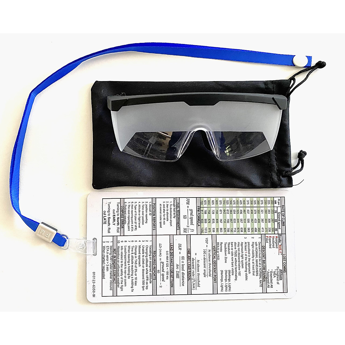 Crystal Pilot Certified IFR Training Glasses/ View Limiting Goggles with Strap & IFR Cheat Sheet for Exam Test Prep (With Strap & IFR Cheat Sheet)