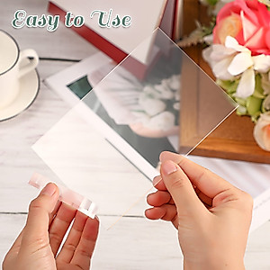 12 Pcs Clear Acrylic Place Cards with 12 Acrylic Holder Wedding Table Numbers with Acrylic Stand ​DIY Table Name Cards Plates for Wedding Reception Banquet Decors(5 x 7 x 0.08 Inch)