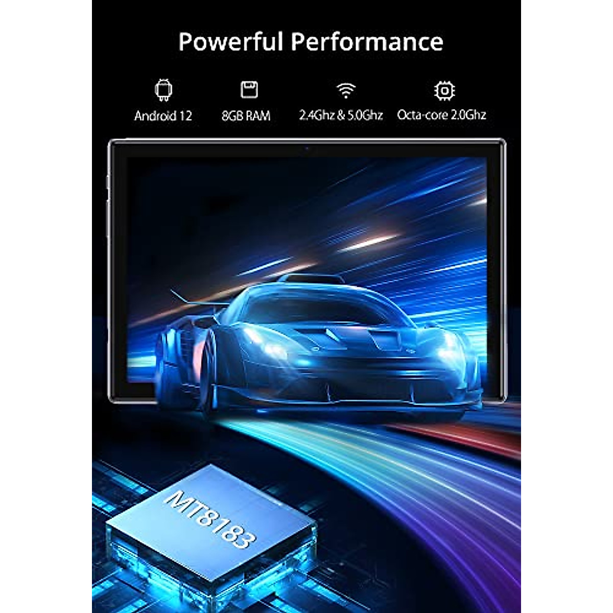 Dragon Touch 10 inch Android Tablet - 8GB RAM, 128GB, 1TB Expandable Storage, 10.1" HD Display, Android 12 Tablets, Octa Core Processor, 13MP Camera, 2.4Ghz & 5G WiFi, GPS, Compatible Docking Keyboard