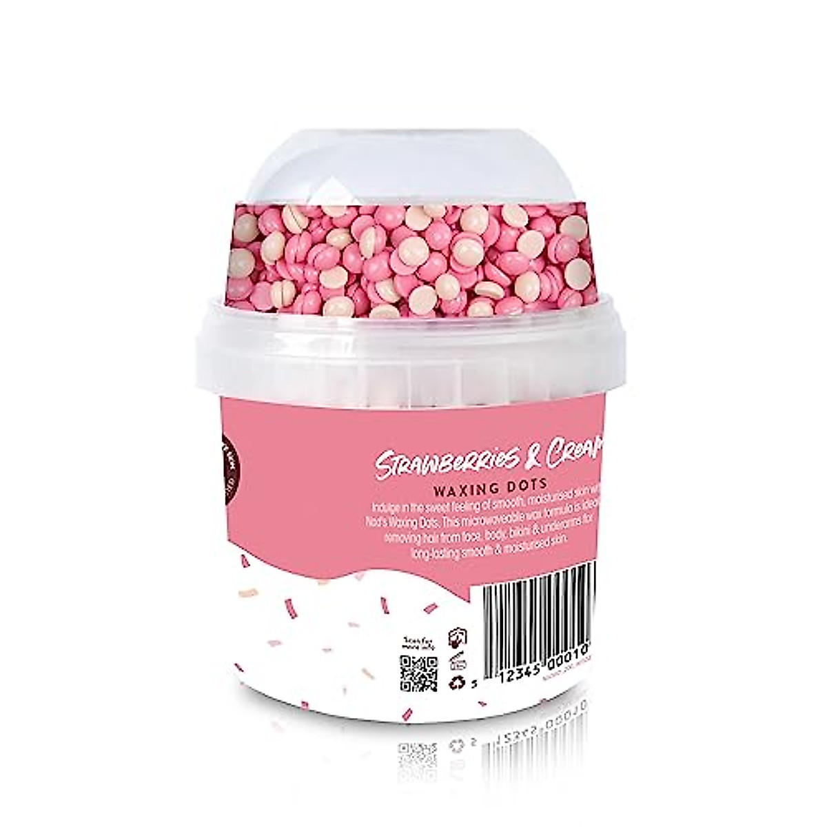 Nad's Hair Removal Waxing Dots - Strawberries & Cream Hard Wax Beads - Wax Kit Hair Removal For Women - Microwaveable No-Strip Formula