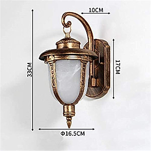 LJYT Retro Exterior Wall lamp Aluminum and Glass lampshade Waterproof Outdoor Wall lamp Staircase gate Entrance Garden Hanging E27 Wall lamp Home Decoration