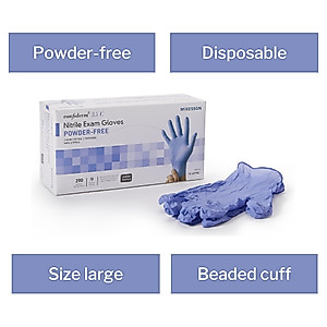 McKesson Confiderm 3.5C Nitrile Exam Gloves, Non-Sterile, Powder-Free, Blue, Small, 200 Count, 1 Box