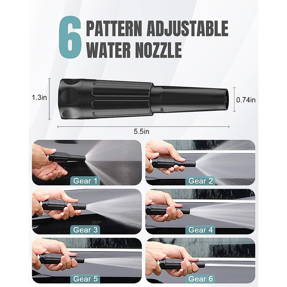 Stainless Steel Garden Hose, 50ft Heavy Duty Metal Water Hose with 10-Mode Water Gun & 6 Pattern Spray Nozzle, Flexible, Leak Proof, No Kink, Puncture Resistant for Yard, Outdoors, Rv