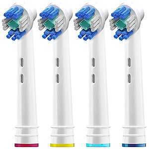 Professional White Replacement Brush Heads w/ 3D Whitening, Compatible with Oralb Braun Electric Toothbrush- 8 Pro Style- Fits The Oral-B Kids Care 1000 Etc.