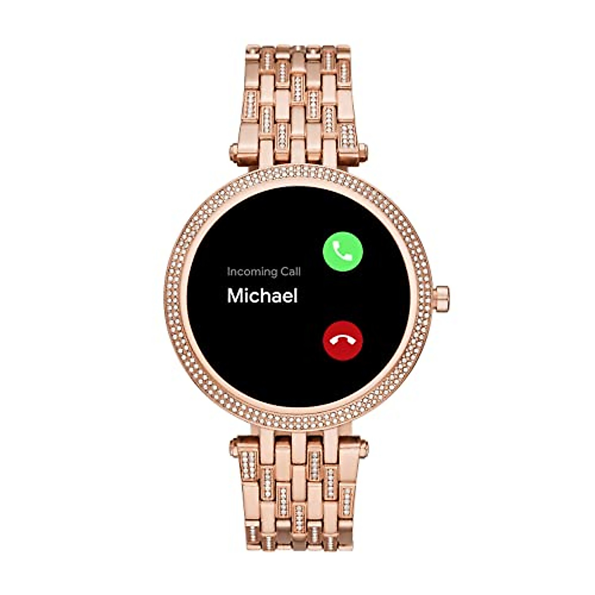 Michael Kors Women's Gen 5E 43mm Stainless Steel Touchscreen Smartwatch with Fitness Tracker, Heart Rate, Contactless Payments, and Smartphone Notifications, Rose Gold Glitz