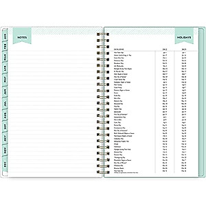 Day Designer for Blue Sky 2023 Weekly and Monthly Planner, 5" x 8", Frosted Cover, Wirebound, Secret Garden Mint (140103-23)