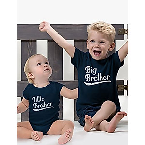 Big Brother Shirt Little Brother Boys Matching Outfits Brothers Sibling Shirts Kids Shirt Navy/Baby Navy Kids Shirt 5/6 / Baby Newborn