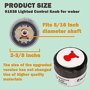 𝟮𝟬𝟮𝟯 𝐔𝐩𝐠𝐫𝐚𝐝𝐞𝐝 91538 Gas Grill Lighted Control Knobs(OEM) , 91538 Knob Compatible with Weber Summit 400/600 Grills Manufactured 2012 and Later, Fit for E-470/670, S-460/470/660/670 etc.