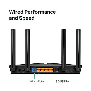 TP-Link WiFi 6 AX3000 Smart WiFi Router (Archer AX50) – 802.11ax Router, Gigabit Router, Dual Band, OFDMA, MU-MIMO, Parental Controls, Built-in HomeCare,Works with Alexa