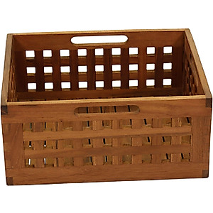 AquaTeak Grate Medium Size Teak Storage Bin