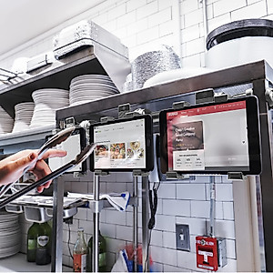 iBOLT TabDock Point of Purchase Clamp Mount - with 4 Tablet Holders Perfect for Multiple delivery Applications (DoorDash, Uber eats, Postmates, etc.) Fits 7 to 10 inch Tablets