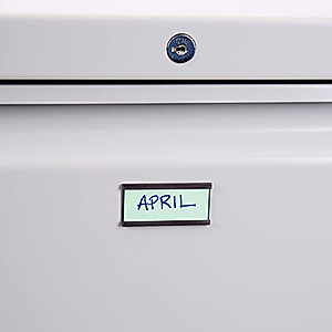 MasterVision FM1310 Magnetic Data Card Holders, 1 x 2 Inches, Black, Pack of 25 Holders