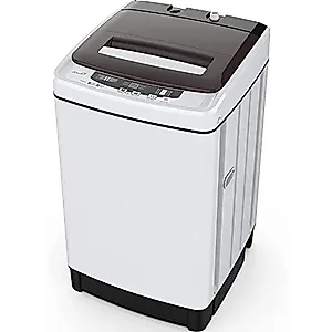 KUMIO 1.5CU.FT Automatic Portable Washing Machine, 11Lbs Compact Washing Machine with 8 Programs 10 Water Levels| LED Display| Child-Lock Function| Space Saving for Apartments, Dorms, RV