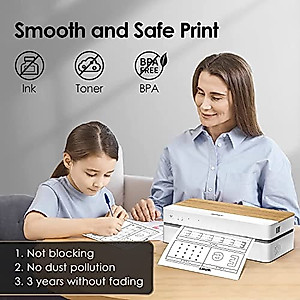 iDPRT Thermal Printer, Wireless Printer Inkless HD Printing in 3S, 100 Paper Loading, Auto Cutting, Compact Design, Support 8.26" X 11.69" A4 Thermal Paper, Small Printer for Home Use, Office