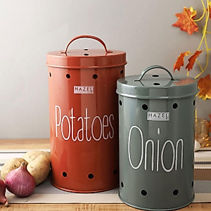 HAZEL Onion Potato Storage Container For Kitchen | Storage Set with Lid, Potato & Onion Container, Set of 2