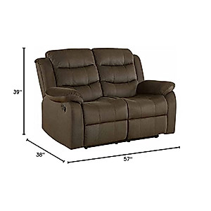 Coaster Home Furnishings Rodman Pillow Top Arm Motion Loveseat Olive Brown