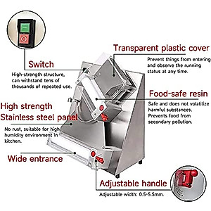 Pizza maker, Automatic Commercial Dough Press Machine, Electric Pizza Dough Making, Pizza Roller Sheeter Pasta Maker 5s/ Dough (Size : 15.7inches)