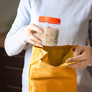 EONJOE 16oz Glass Jars for Overnight Oats Snacks Salad Yogurt Pudding Cereal Candy Storage Containers Meal Prep Mason jar with Airtight lids,6 Pack