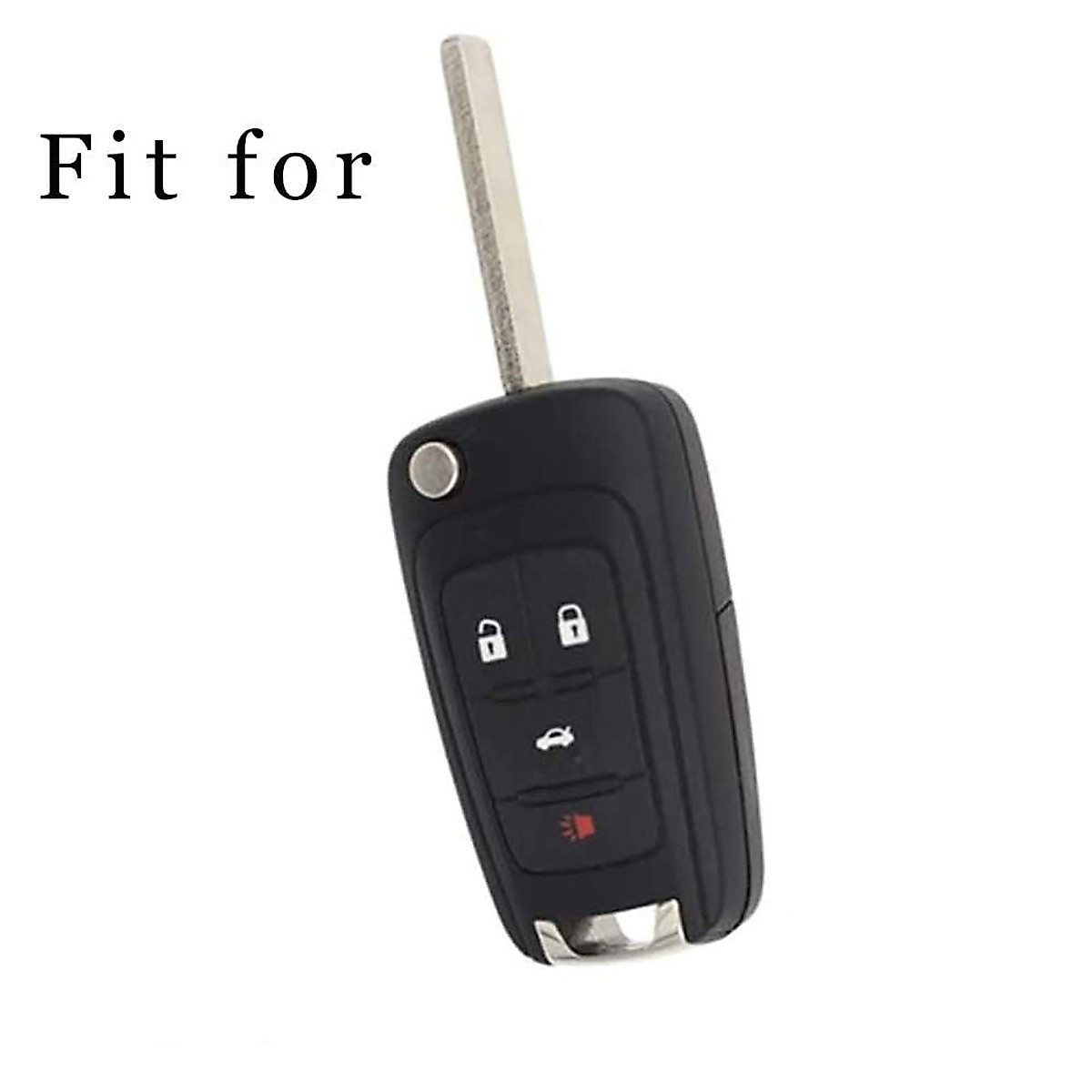 ontto Key Fob Cover Fit for Chevrolet Cruze Buick Lacrosse Flip Remote Keyless 4-button red