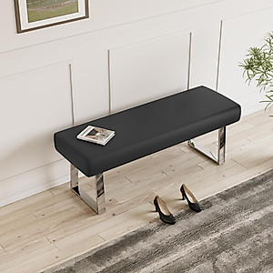 jiexi Bedroom Bench Bed end upholstered Bench Indoor Corner Small Bench Kitchen Bench with Metal Legs,for entryway Dining Room and Living Room Window,Plant Bench,Footstool