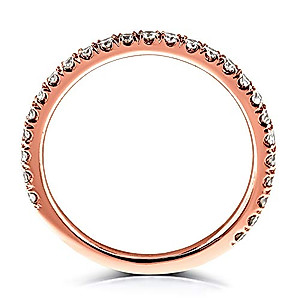 Kobelli Diamond Semi Eternity 3/8 Carat TW Gold Band - rose-gold / 8.5