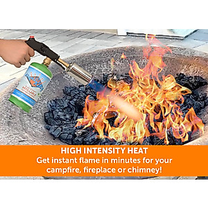 Flame King Grill Gun Propane Torch, Culinary Kitchen Torch for Sous Vide Cooking, Searing, Professional Cooking, Charcoal/Fire Starter