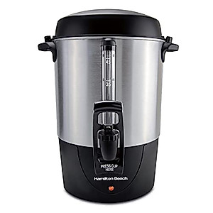 Hamilton Beach 40521 Coffee Urn and Hot Beverage Dispenser, 45 Cup, Fast Brew, Silver