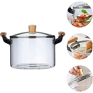Cooking Pot Cooking Pot Pot Glass Pot Noodle Pot Transparent Glass Pot Heat-resistant Soup Pot Porridge Pan Home Cooking Pot 2.5L Cooking Pot Cooking Pot Glass Pot Pot Glass Saucepan