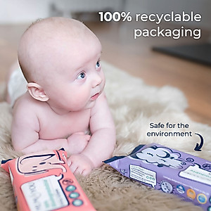 Mum & You Biodegradable Compostable Vegan Registered Plastic Free Baby Wet Wipes with Recyclable Packaging, 99.4% Water, 0% Plastic, Hypoallergenic & Dermatologically Tested (Pack of 6)