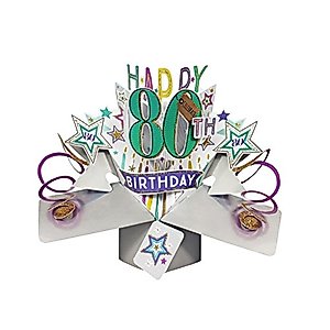 Happy 80th Birthday Pop-Up Greeting Card Original Second Nature 3D Pop Up Cards