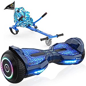 EVERCROSS Hoverboard, 6.5'' Hover Board with Seat Attachment, Self Balancing Scooter with APP, Bluetooth Hoverboards for Kids & Adults